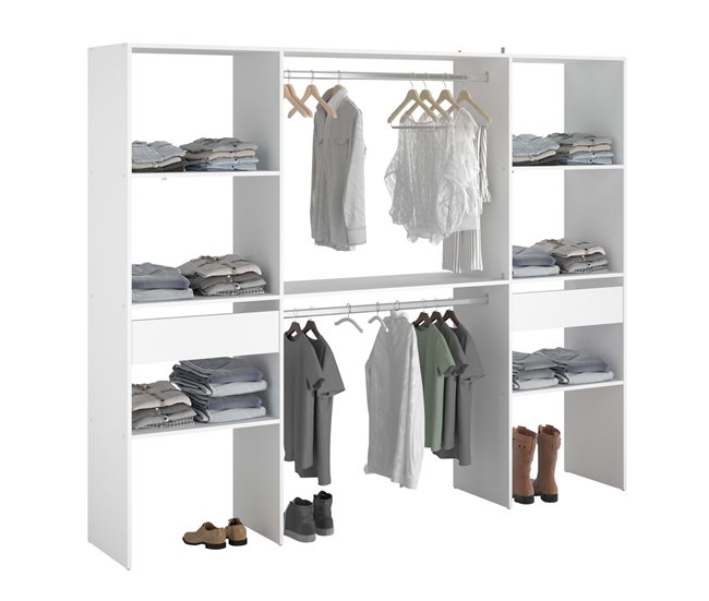 Vestidor Modular Abierto Custom para Dormitorio Estilo Contemporáneo en ...