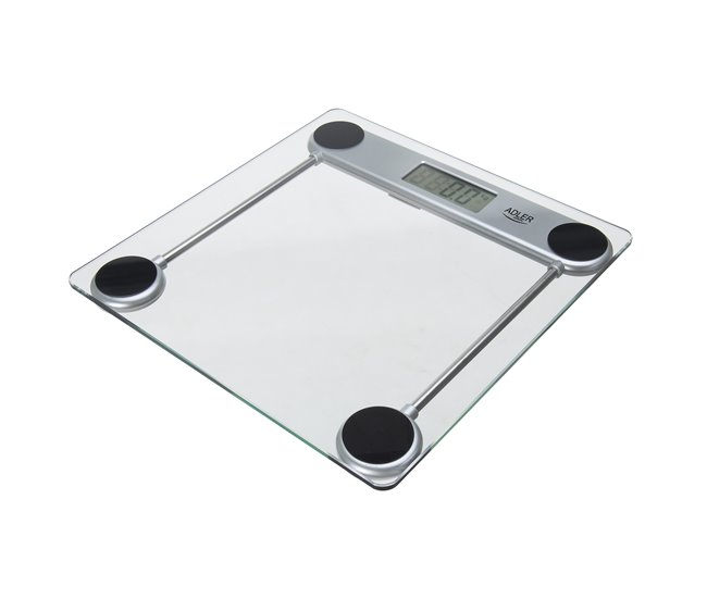 Adler AD 8121 Báscula de Baño Digital Cristal Templado, Alta Medición 150 kg 100 g, Apagado ...