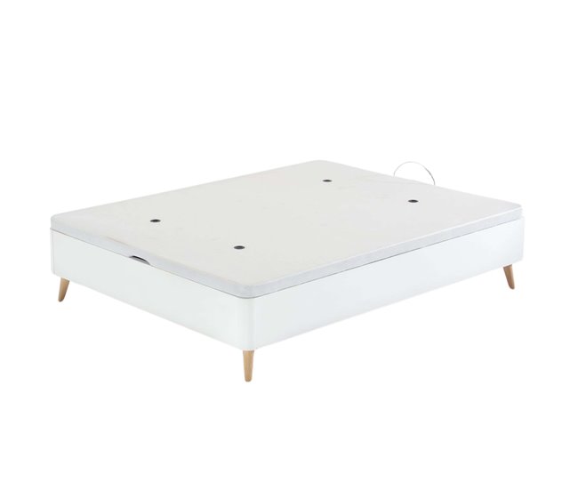 Canapé Abatible Alto Cama 135x190 cm, Dormitorio Gran Capacidad Estilo ...