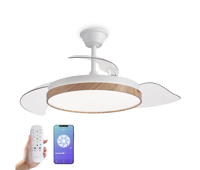 YOEVU NATURE - Ventilador de Techo con luz | 72 W | Compatible con ...