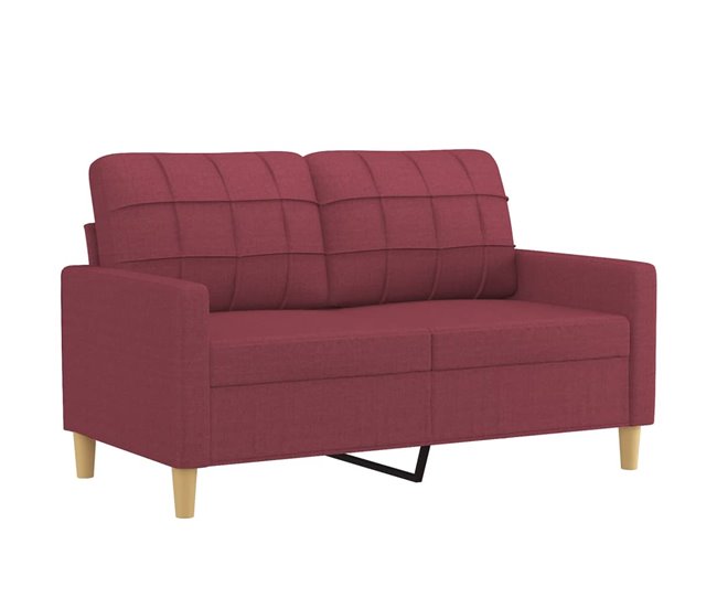 vidaXL Sofá de 2 plazas de tela rojo tinto 120 cm - Conforama