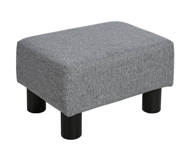 HOMCOM Reposapiés de Salón Taburete Bajo Tapizado en Lino Otomana Rectangular con Estructura de ...