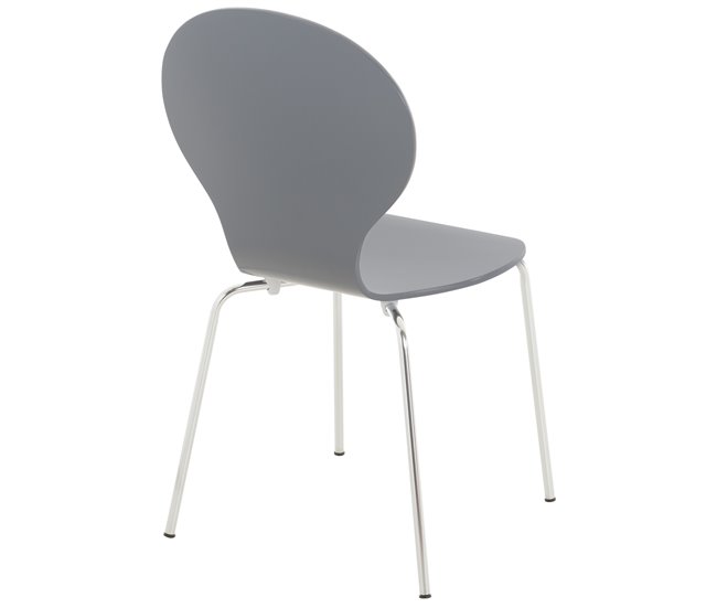 Set De 2 Sillas De Comedor Apilable Diego Madera Gris 45X43X86 cm - Conforama