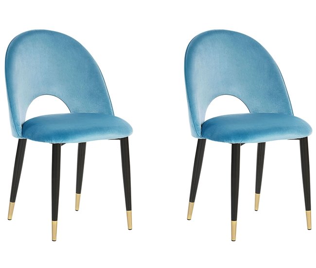 Conjunto de 2 sillas de comedor MAGALIA Terciopelo Gris pardo - Conforama