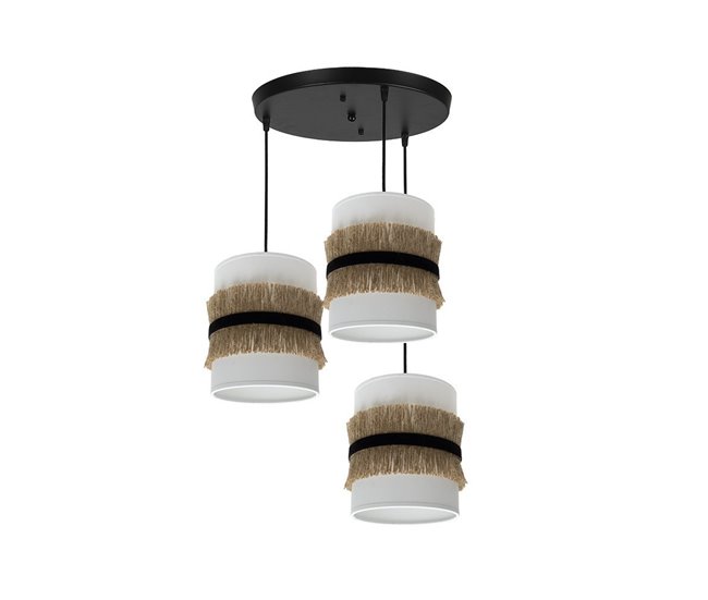 plafon de techo metal color negro serie angola 42cm - Conforama