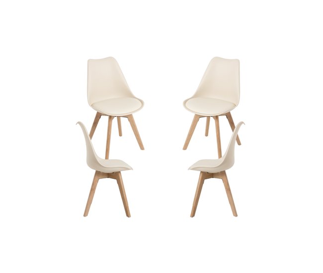 Pack 4 Sillas Synk Basic - Crema - Conforama