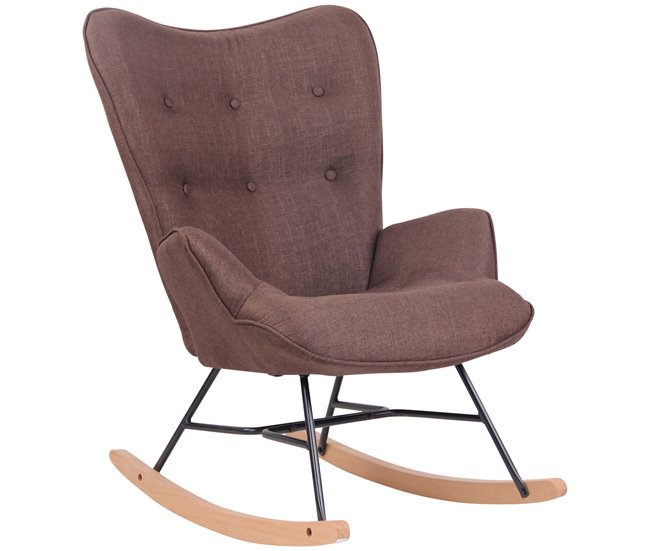 Silla mecedora rocking chair tapizado con botones decorativos en tela ...