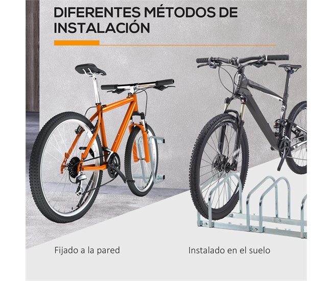 HOMCOM Aparcamiento para Bicicletas Soporte de Acero para Aparcar ...