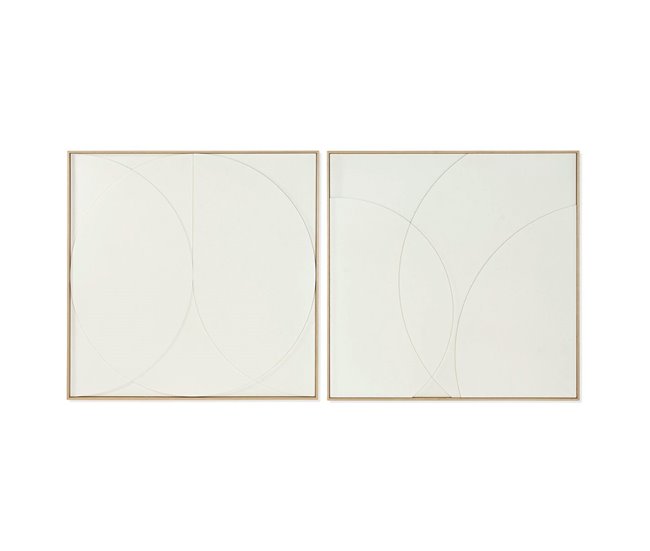 Cuadro Home ESPRIT Blanco Moderno Escandinavo 100 x 4 x 100 cm (2 ...