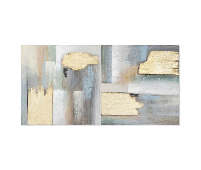 Cuadro Home ESPRIT Abstracto Moderno 80 x 3 x 80 cm (2 Unidades ...