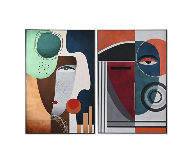 Cuadro Home ESPRIT Abstracto Moderno 80 x 3,5 x 120 cm (2 Unidades ...