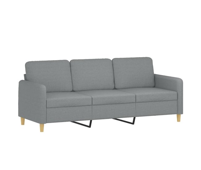 vidaXL Sofá de 3 plazas de tela gris claro 180 cm - Conforama