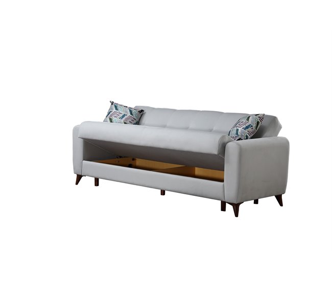 Sofá cama DORIAN 3 plazas gris - Conforama