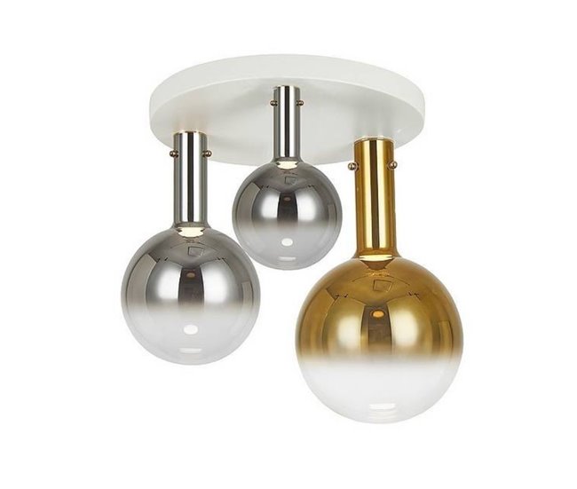 plafon de techo metal color blanco/gris/oro serie matices 55cm - Conforama