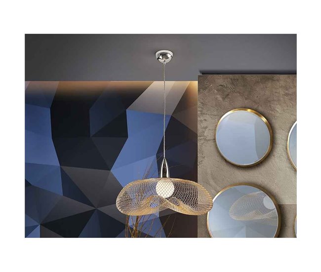 lampara de techo metal color dorado serie forma 55cm - Conforama