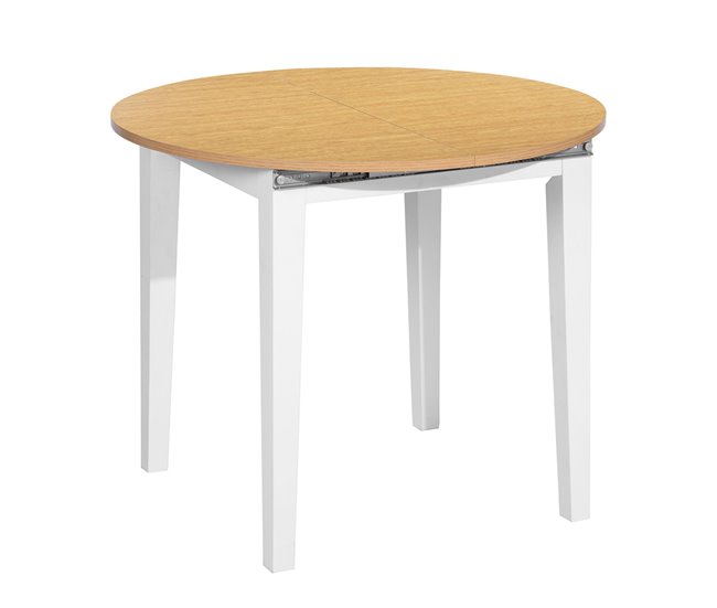 Well Home Mesa extensible Circular Blanca Haya 90-120cm - Conforama