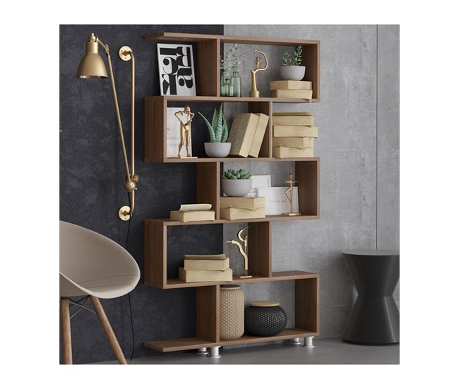 Estantería de 5 estantes decorativos de nogal H156 cm - Nilüfer - Conforama