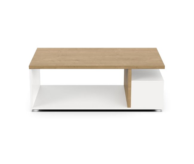 Table basse 3 niches décor chêne et blanc mat L91,8 cm - ACCESS - Conforama