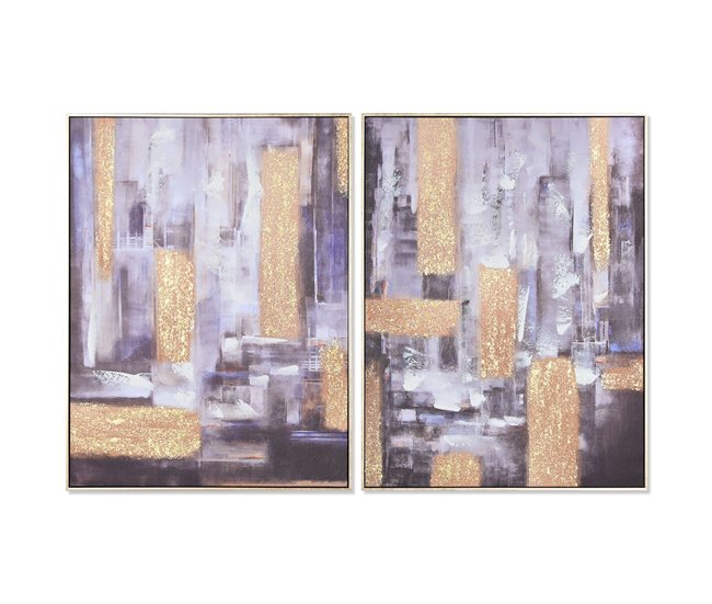 Cuadro Home ESPRIT Abstracto Moderno 62 x 4,5 x 82 cm (2 Unidades ...