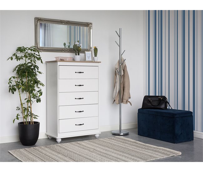 Cómoda de 5 cajones SHARON Blanco - Conforama