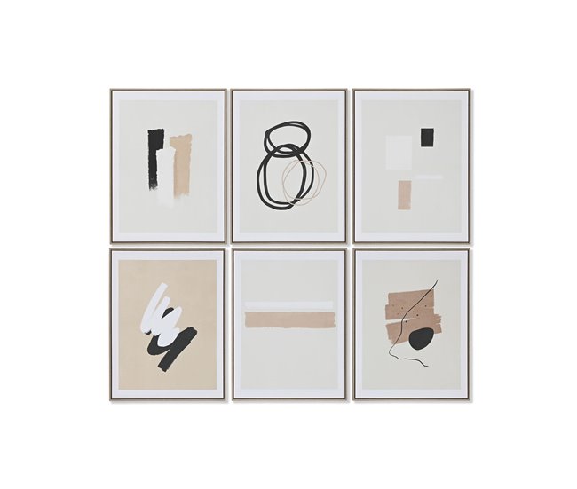 Cuadro Home ESPRIT Marrón Beige Moderno Urbano 60 x 4 x 80 cm (6 ...