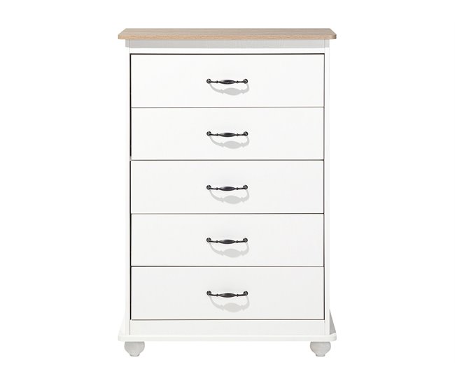 Cómoda de 5 cajones SHARON Blanco - Conforama