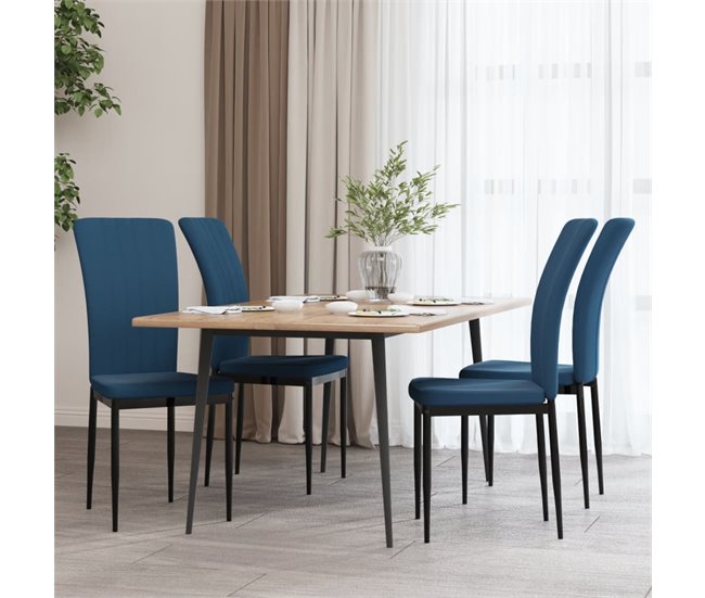 vidaXL Sillas de comedor 4 unidades terciopelo azul - Conforama