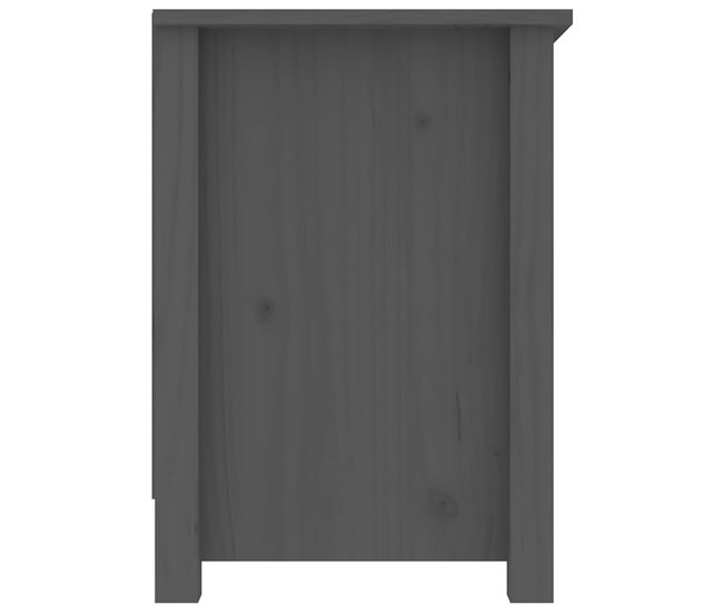 Mueble de TV de madera maciza de pino gris 103x36,5x52 cm - Conforama