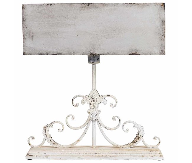 Lampara de madera y metal gris acabado envejecido 50x20x56h cm - Conforama