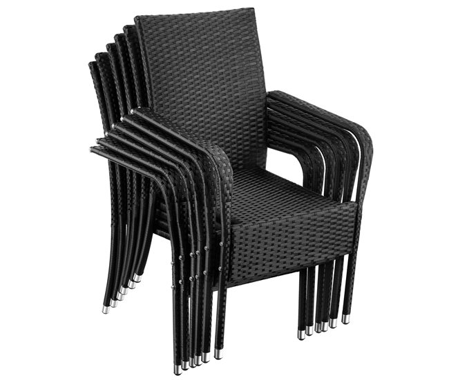 Sillas de jardín de ratán GIRONA, apilable, capacidad de carga 120 kg ...