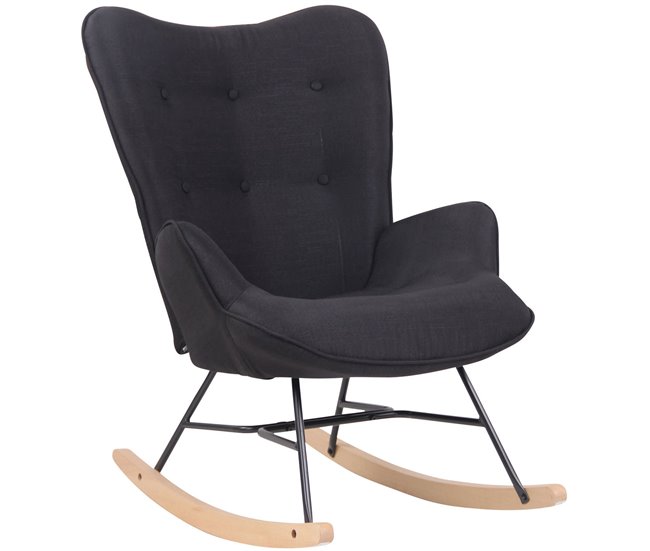 Silla mecedora rocking chair tapizado con botones decorativos en tela ...