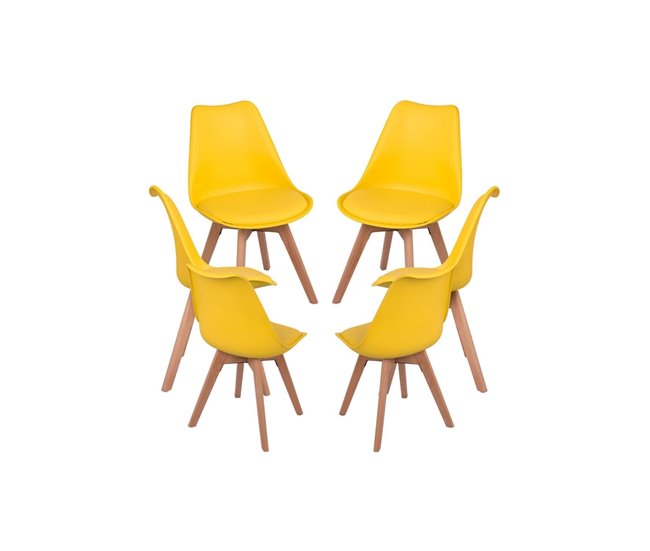Pack 6 Sillas Synk Basic - Amarillo - Conforama
