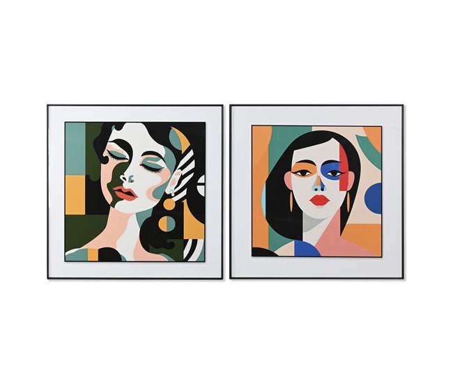 Cuadro Home ESPRIT Abstracto Urbano 80 x 3,5 x 80 cm (2 Unidades ...