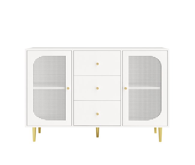 Buffer 2 puertas y 3 cajones - en MDF - Blanco - Conforama