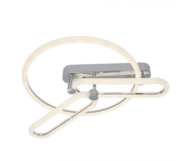 plafon led metal color cromo serie adhara 43cm - Conforama