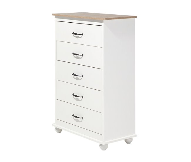 Cómoda de 5 cajones SHARON Blanco - Conforama