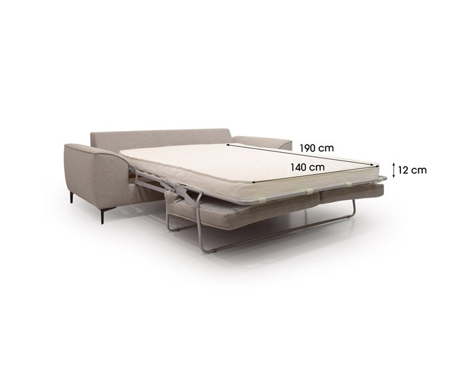 Sofá cama 3 plazas visón BOSCO - Conforama