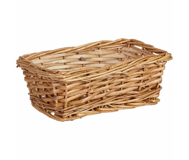 Cesto rectangular de mimbre marrón 20.5x13.5x7.5h cm - Conforama