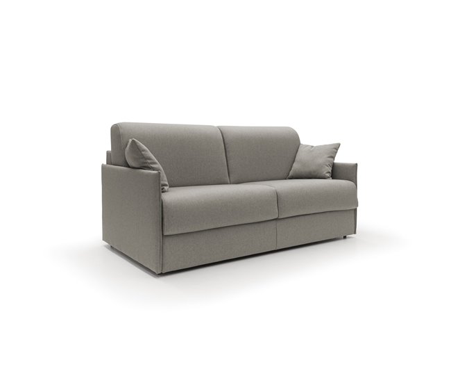 Evans Sofá cama convertible en tela impermeable 169 cm (mat. 140x197) Taupe - Conforama