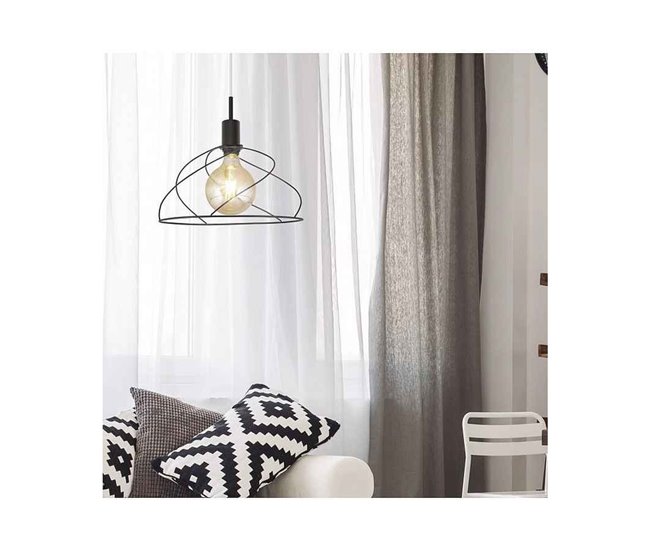 lampara de techo metal color negro serie farrel 35cm - Conforama