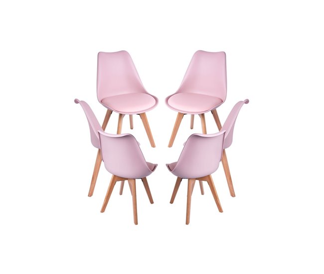 Pack 6 Sillas Synk Basic - Rosa - Conforama