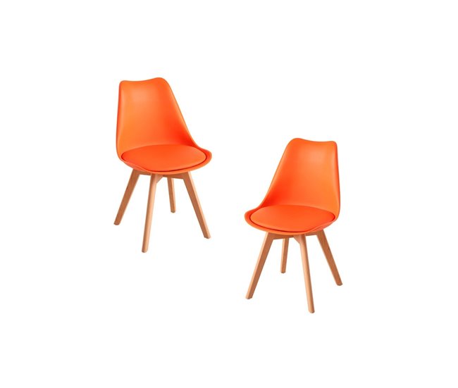 Pack 2 Sillas Synk Basic - Naranja - Conforama