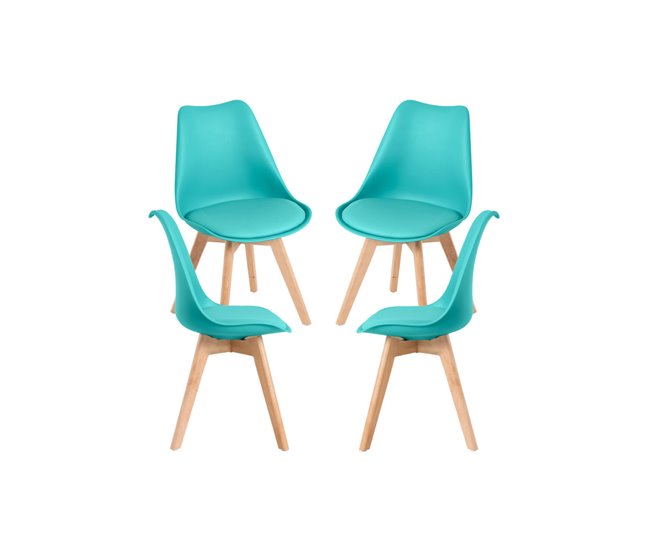 Pack 4 Sillas Synk Basic - Aguamarina - Conforama