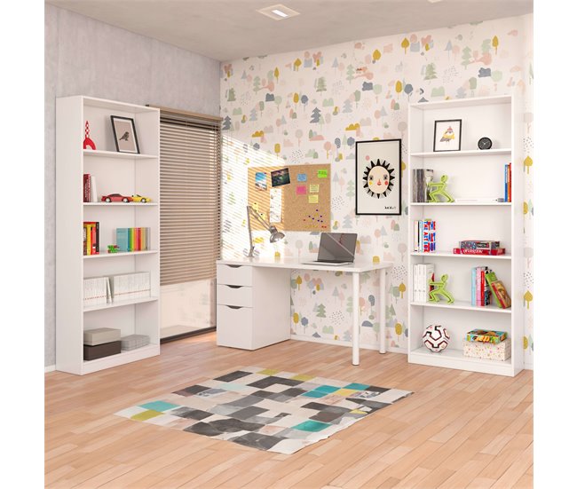 Pack de Oficina Despacho Estilo Contemporáneo en Color Blanco con 2 ...