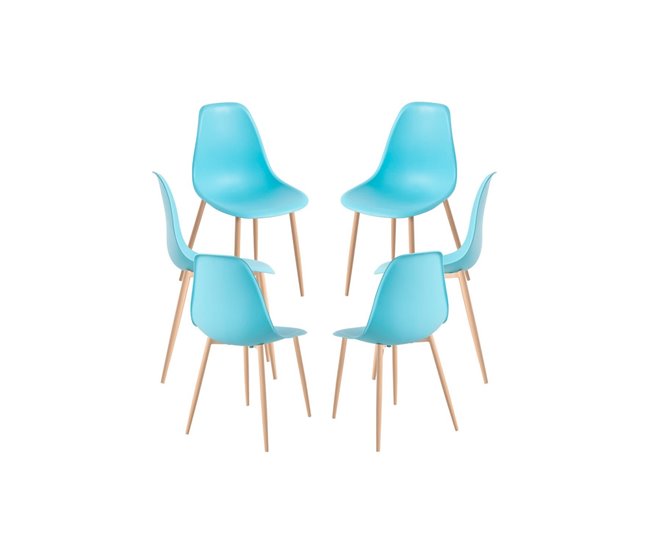 Pack 6 Sillas Mykle - Turquesa - Conforama