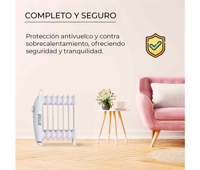 YOEVU - Mini Radiador 800W con 7 Elementos de Calor, Protección Contra ...
