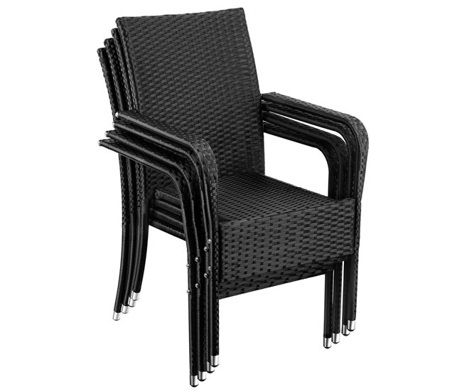 Sillas de jardín de ratán GIRONA, apilable, capacidad de carga 120 kg ...