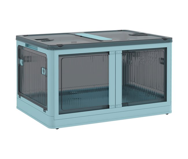 HOMCOM Caja de Almacenamiento Apilable con Tapa 69L Caja Organizadora ...