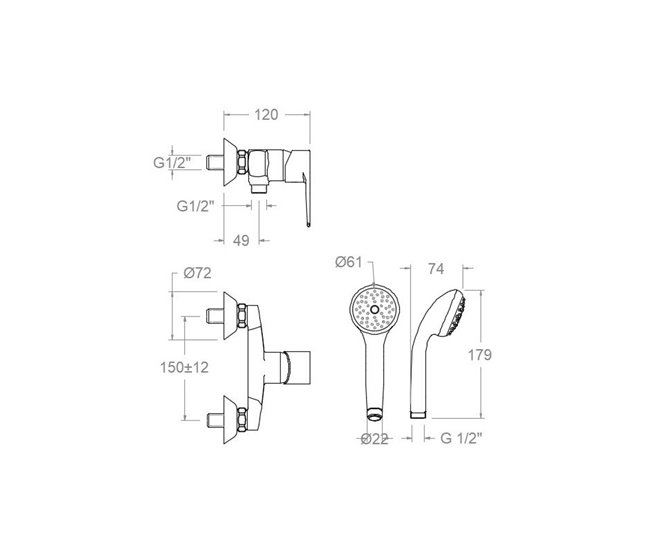 Ramon Soler Ramon Soler Conjunto Grifo Ducha Monomando Cromado con ...