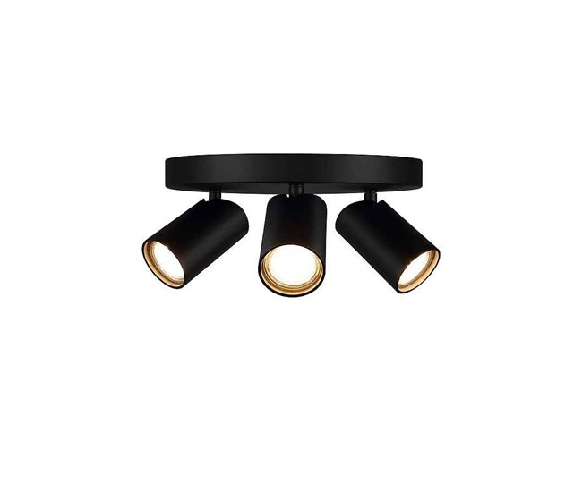 plafones de techo metal color negro serie sal negro 25cm - Conforama